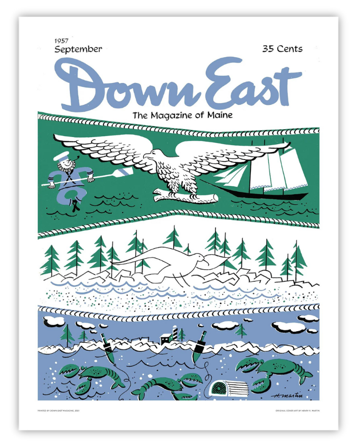 Down East Magazine Cover Poster September 1957 | Down East Shop