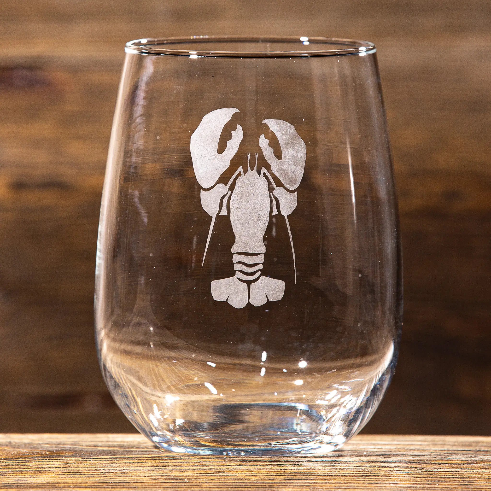 Etched Stemless Wine Glasses | Maine Wine Glass | Down East Shop | Down ...